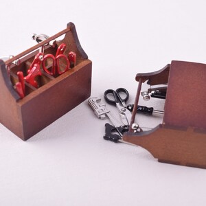 Mini Toolbox With 8pcs Tools Multi-tool Model Set Miniature Wooden ...