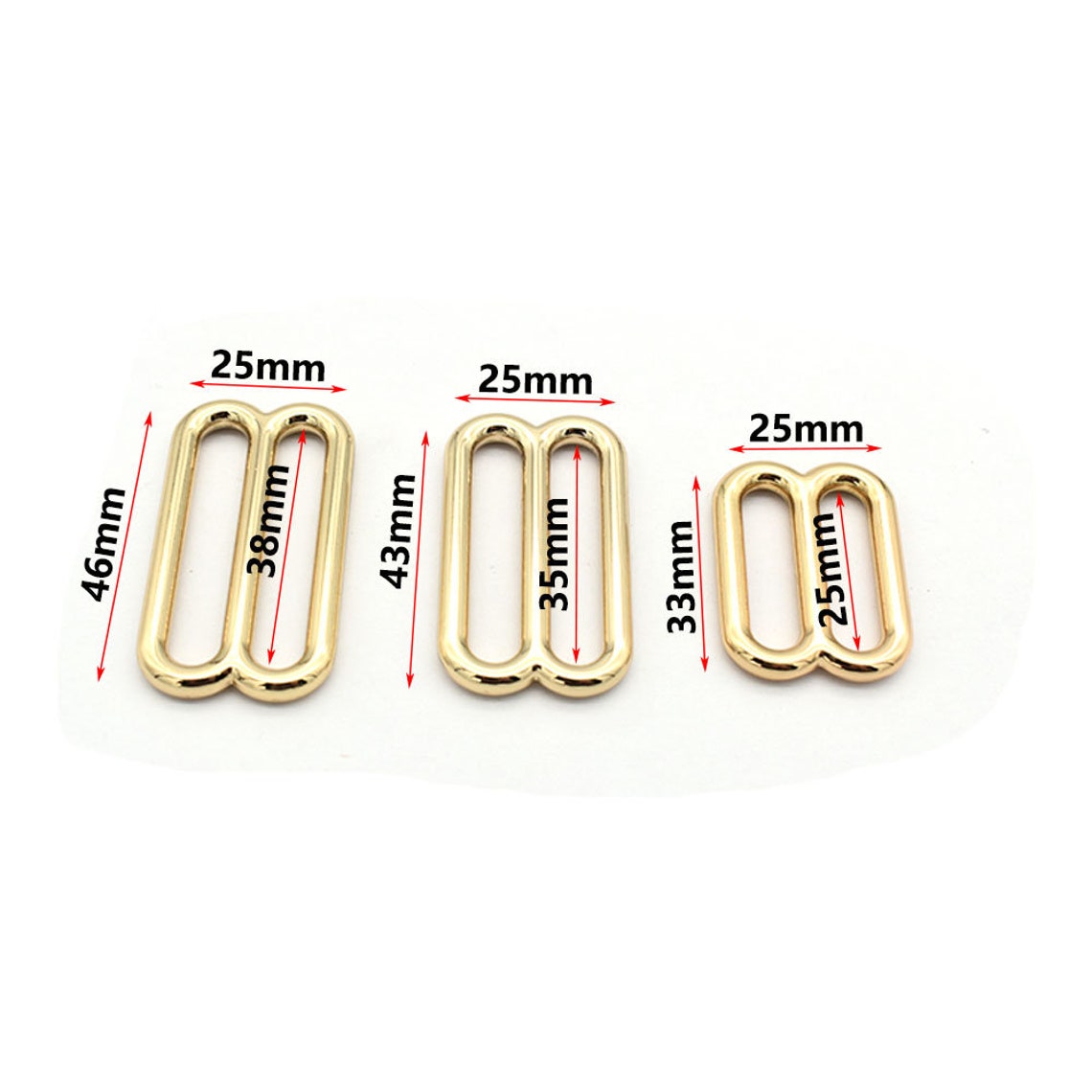 Metal Light Gold Adjuster Buckle Slide Buckles Clothes Belt Buckle Belt ...