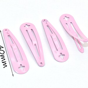 40mm Pink Metal Snap Clips Blank Barrette Hair Clips Snappy Clips Baby ...