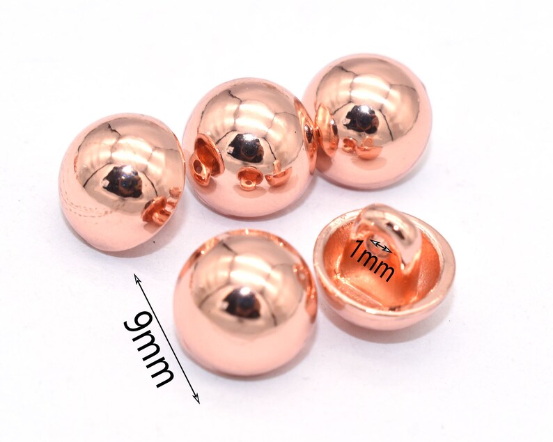 9mm Rose Gold Hemispherical Fasteners Smooth Surface Fasteners ...