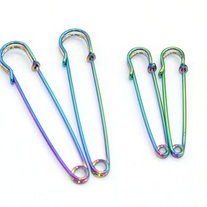 58/75mm Rainbow Safety Pin Clothing Shawl Pin Brooch Pins Large Safety ...