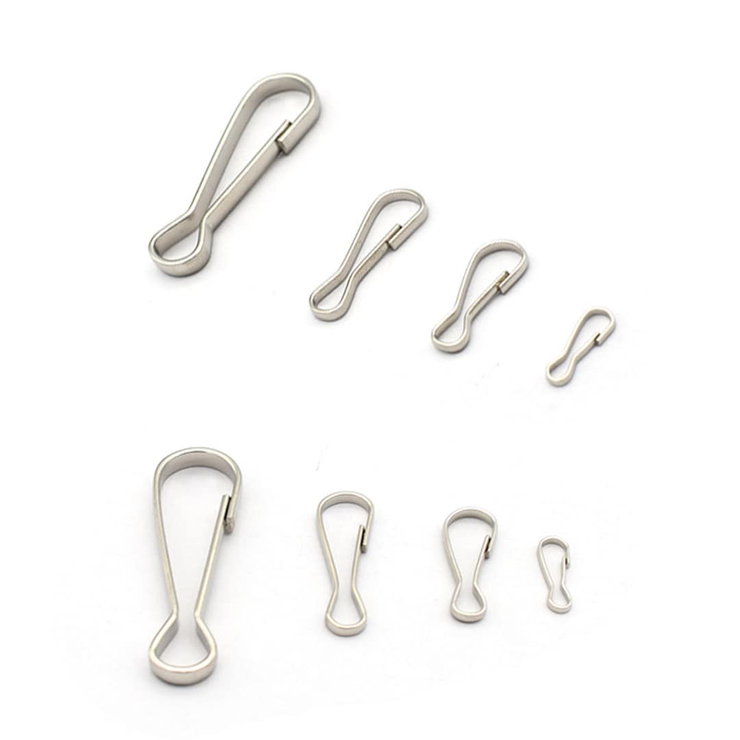 Mini Push Gate Snap Hook Metal Silver Craft Clip Spring Hook Quick Link ...