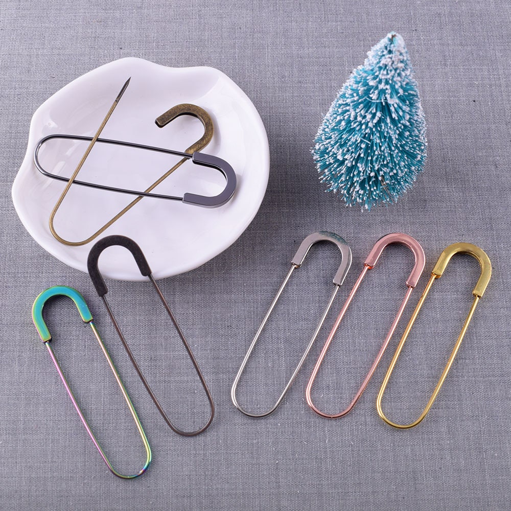 Large Safety Pins Sewing Pins - 7 Color 80mm Metal Pins Giant Jumbo ...