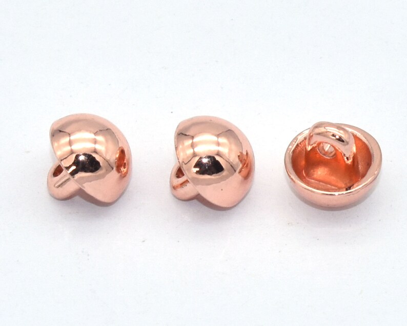 9mm Rose Gold Sewing Buttons Hemispherical Fasteners Smooth Surface ...