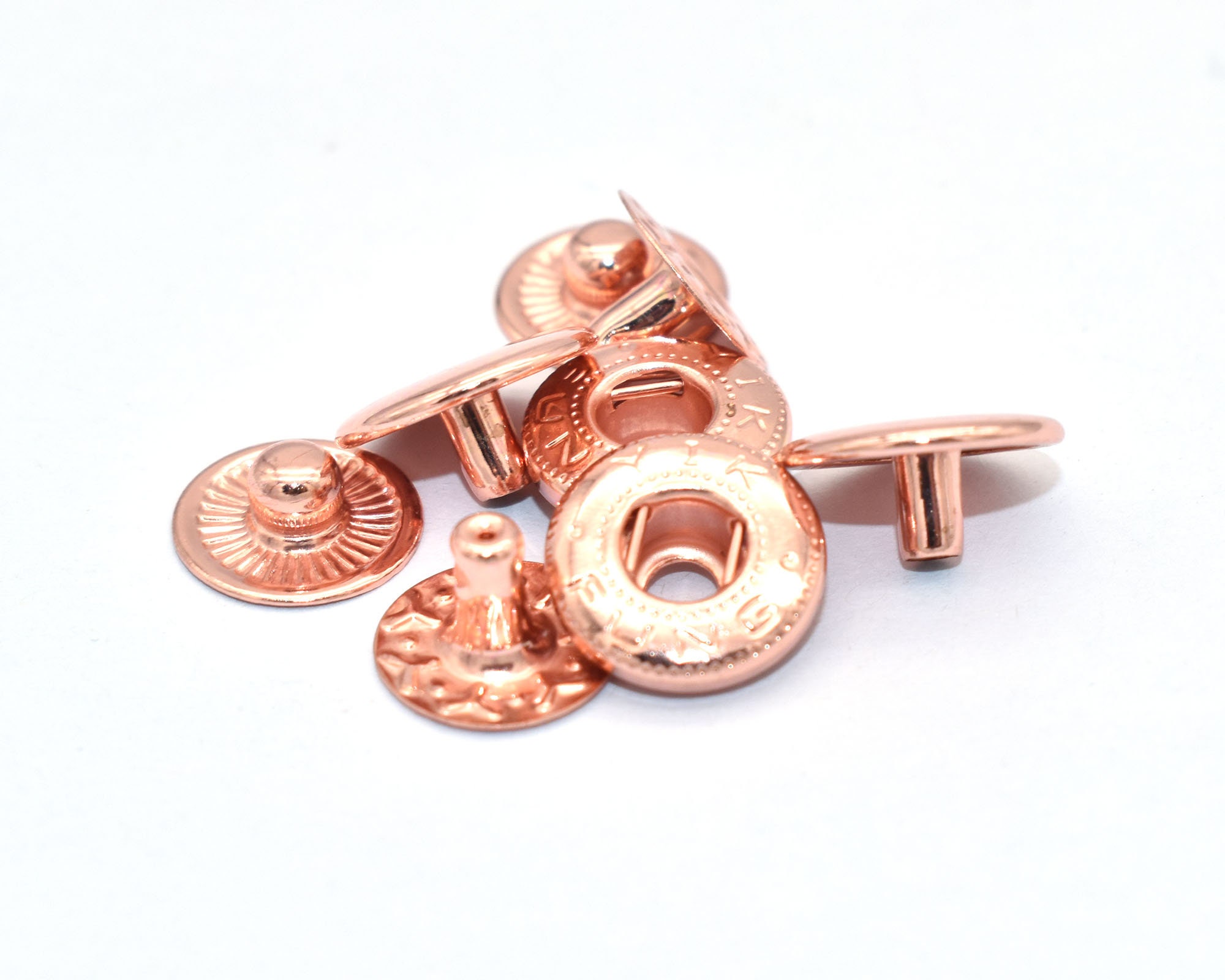 Rose Gold Snap Buttons Spring Snap Fasteners Studs Snap Buttons Poppers ...