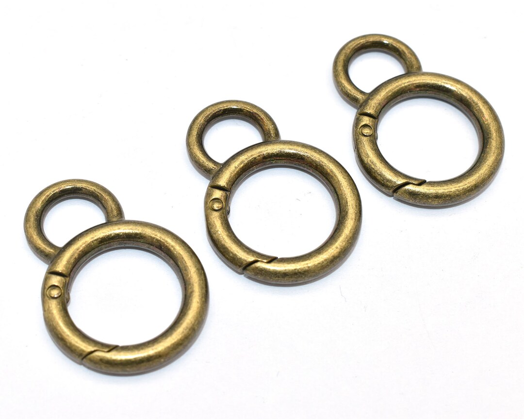 Double Loop O Rings Spring Ring Connector - Bronze Snap Hook Buckle ...