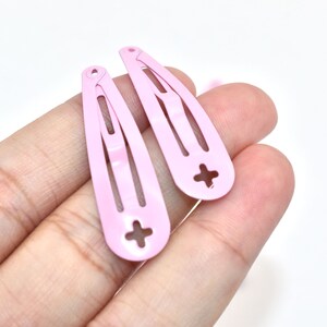 40mm Pink Metal Snap Clips Blank Barrette Hair Clips Snappy Clips Baby ...
