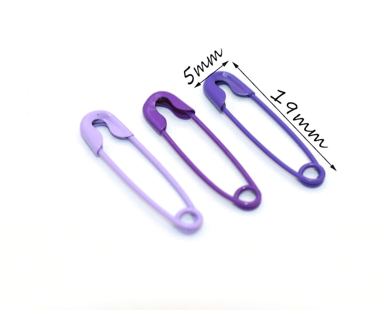 Purple Safety Pins Mini Stitch Markers Metal Brooch Pins Jewelry Safety ...