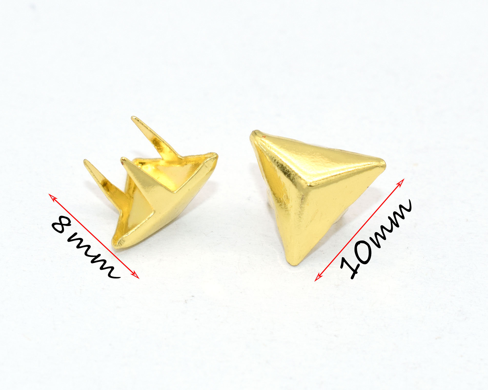Gold Metal Triangle Spike Nails Claw Studs Nailhead Studs - Etsy UK