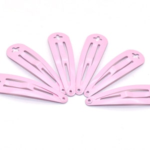 40mm Pink Metal Snap Clips Blank Barrette Hair Clips Snappy Clips Baby ...