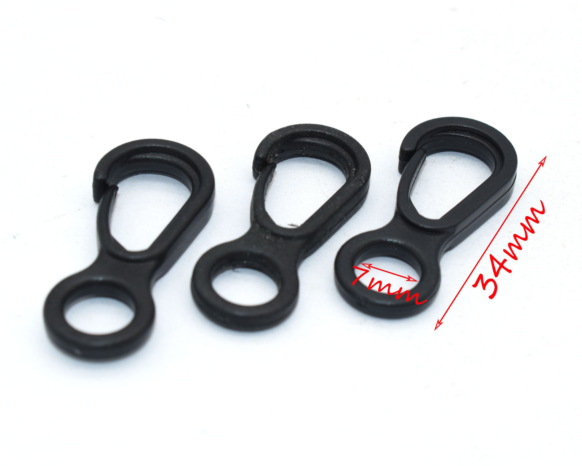 Black Plastic Snap Hook Mini Gloves Hooks Buckles Hardware - Etsy