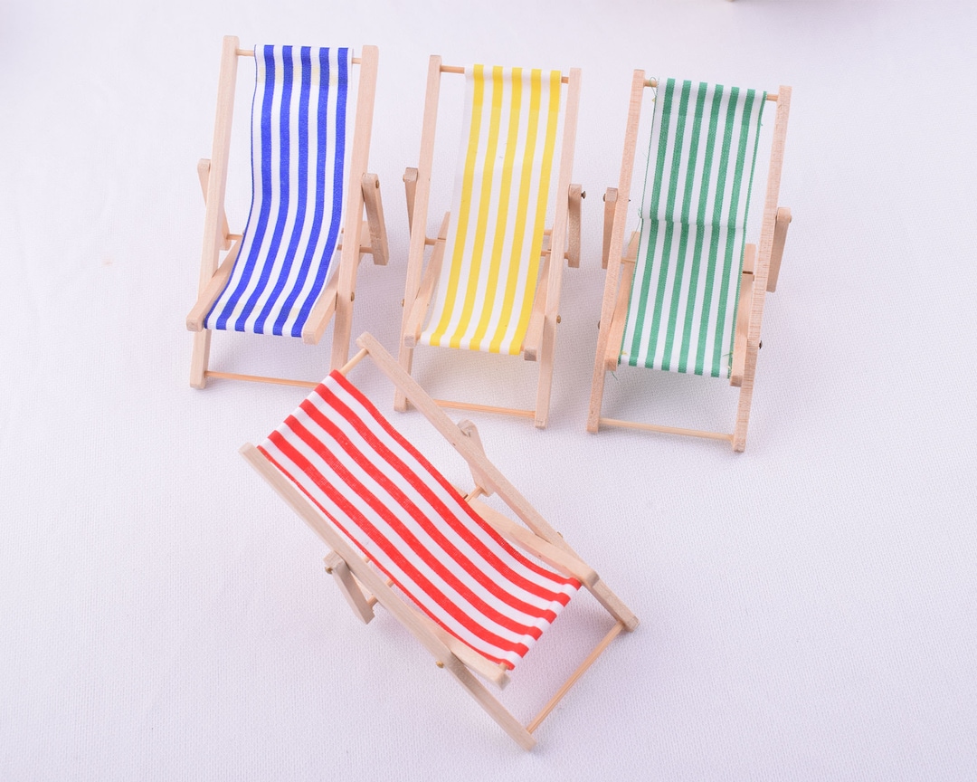 Handmade Mini Beach Chair Coastal Seating Folding Chair Doll Furniture ...