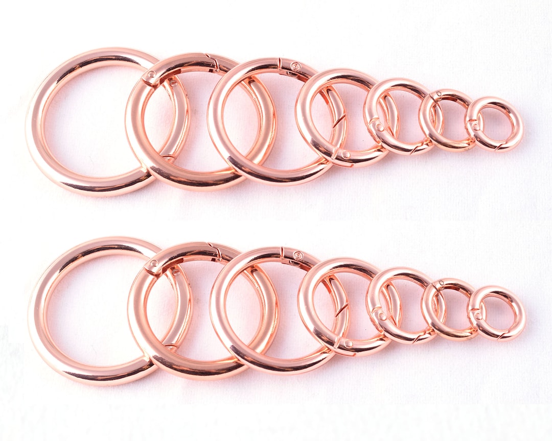 Rose Gold Round Ring Gate Spring Snap Hook Gate 11-38mm O Ring Metal ...