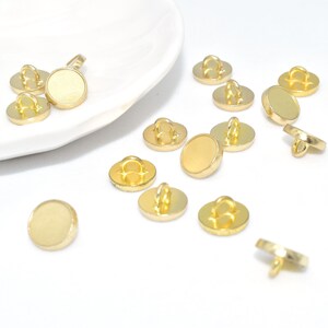 Metal Round Flat Button Gold Jacket Buttons Sewing Buttons Shank ...
