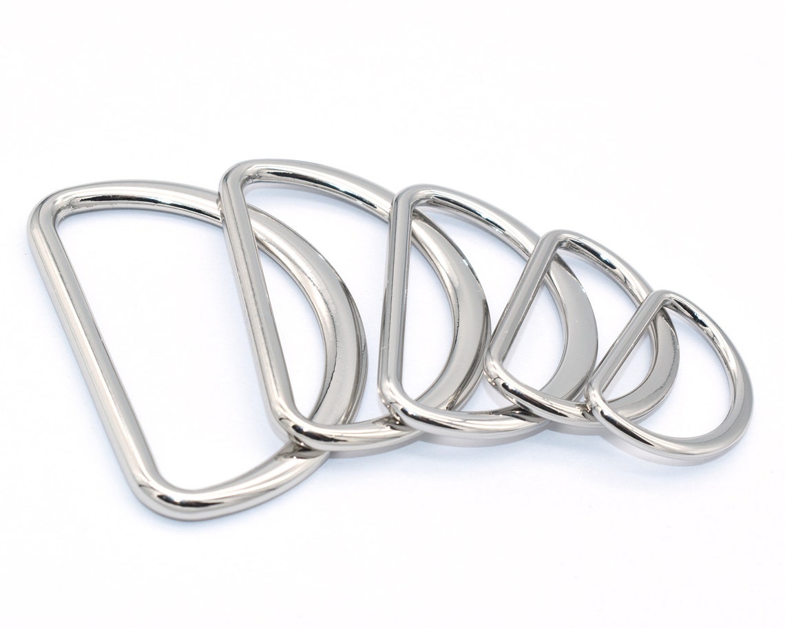 Silver metal D ring D loop connector Non welded D circles Belt | Etsy