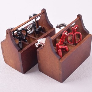 Mini Toolbox With 8pcs Tools Multi-tool Model Set Miniature Wooden ...