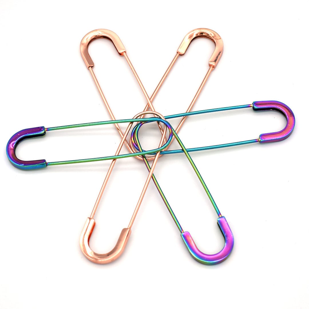 80mm Rainbow Safety Pins Big Pins Kilt Pin Brooches Broochs Metal ...