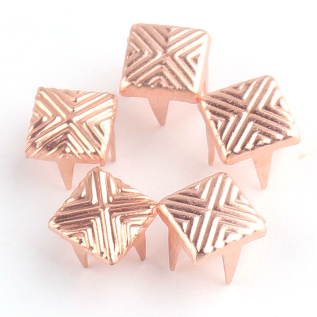 7mm Rose Gold Nailhead Quadrate Tacks Nails 4 Claw Studs Rivets Cone ...