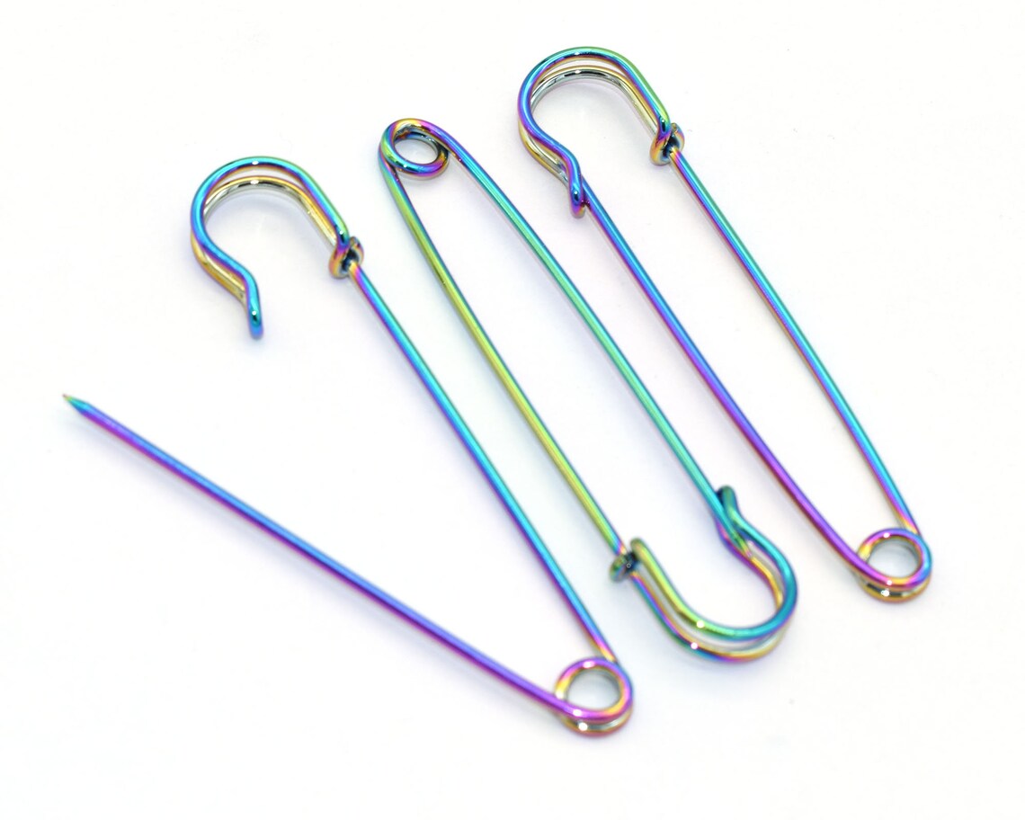 58/75mm Rainbow Safety Pin Clothing Shawl Pin Brooch Pins | Etsy