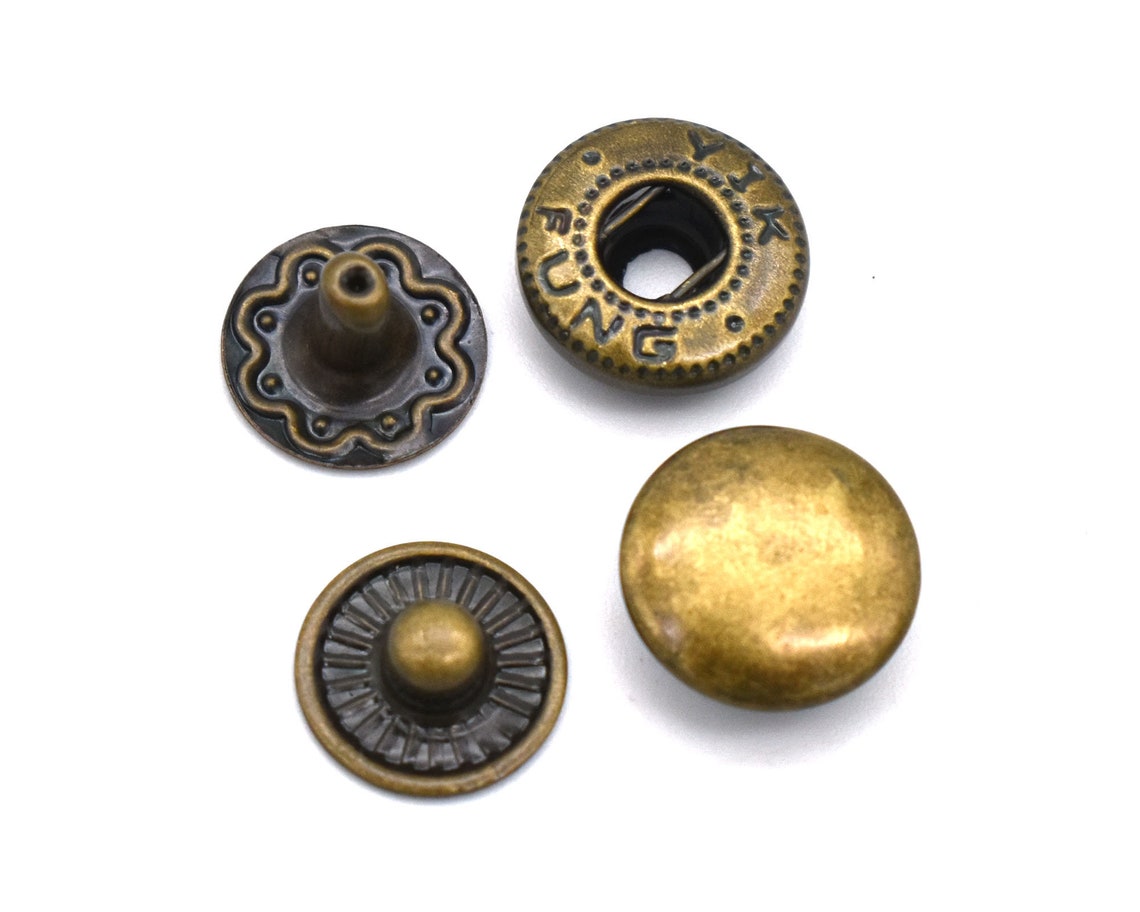Bronze Snap Buttons Spring Snap Fasteners Studs Snap Buttons Poppers ...