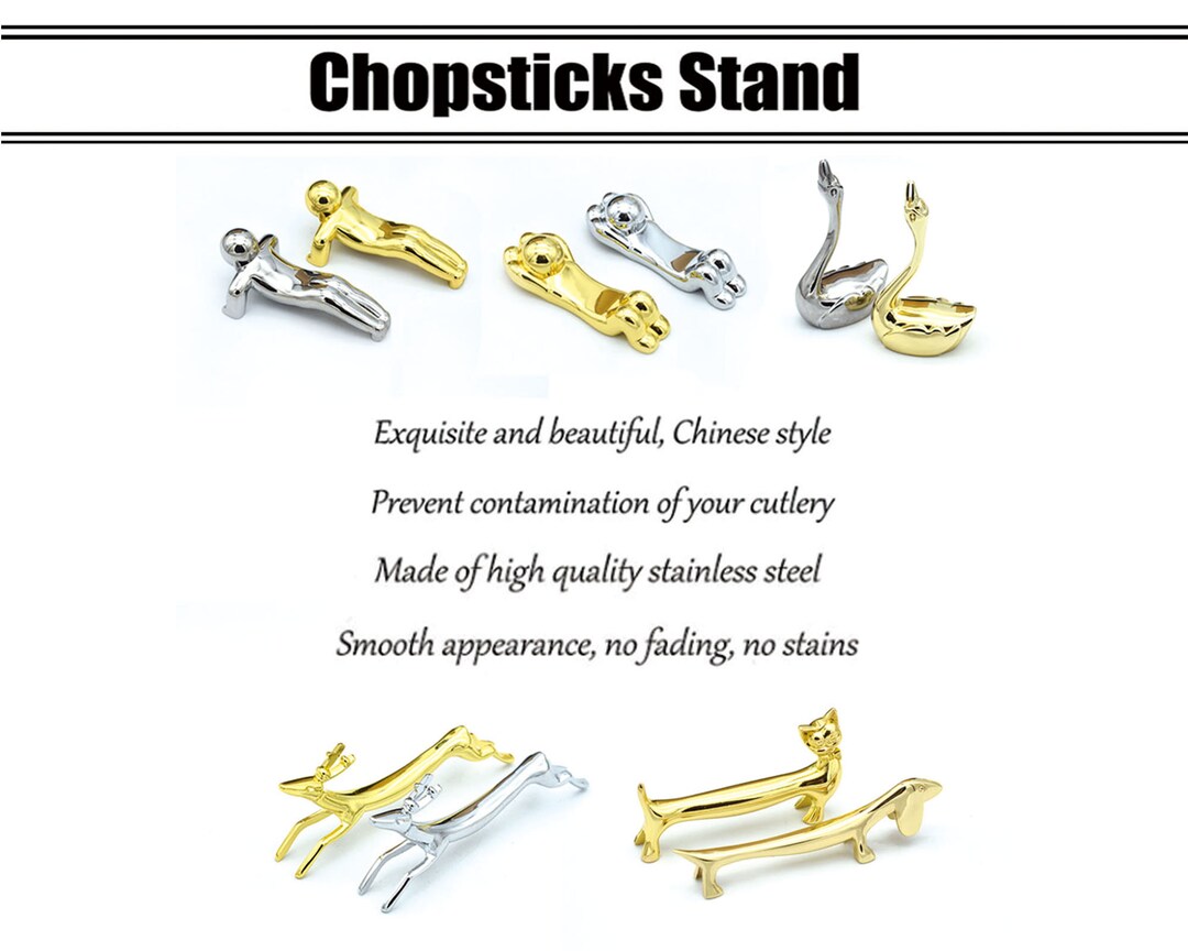 Handmade Metal Chopsticks Rest Rack Stand Holder - 5 Chinese Style ...