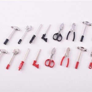 Mini Toolbox With 8pcs Tools Multi-tool Model Set Miniature Wooden ...