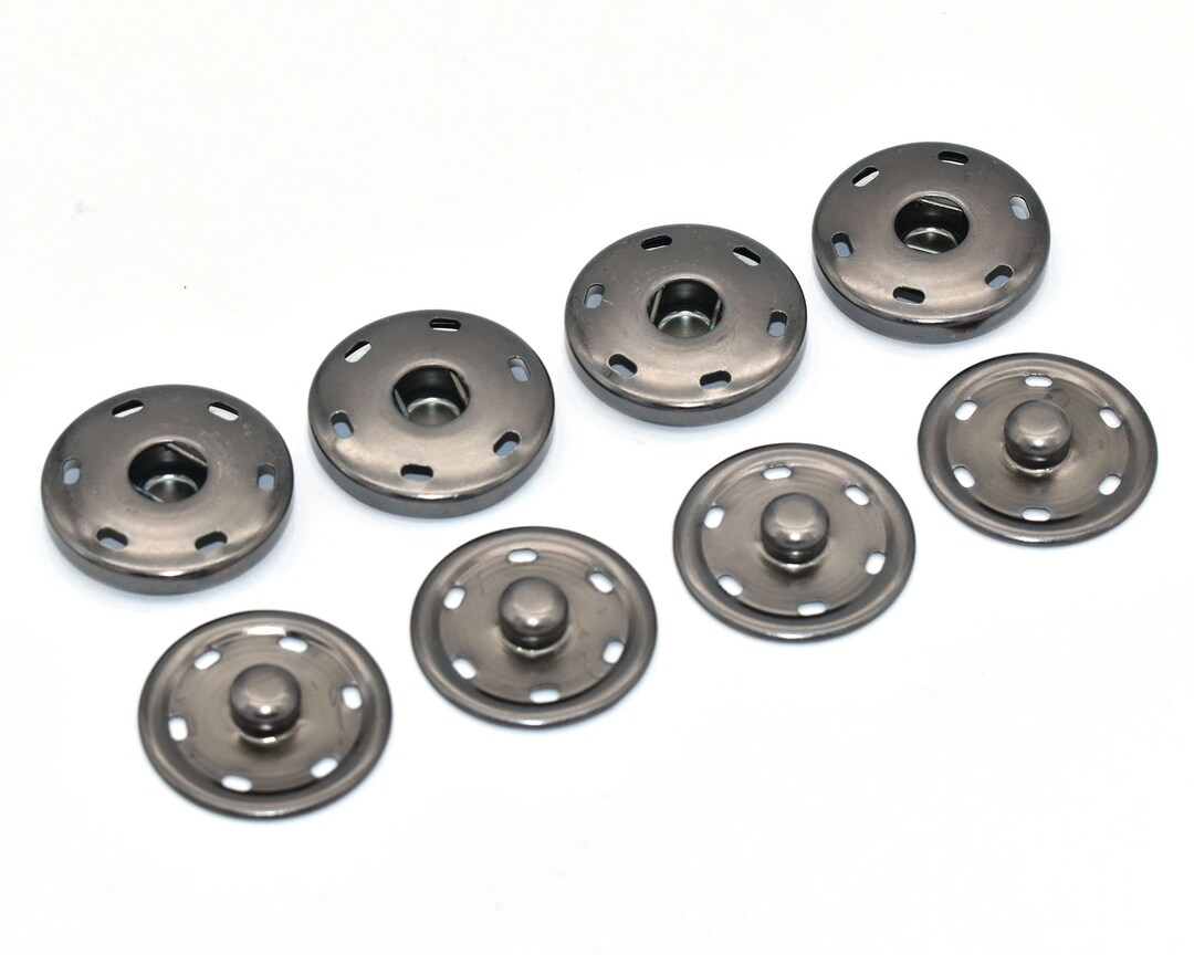 30mm Black Snap Button Metal Snap Fasteners Snap Rivet Buttons Leather ...