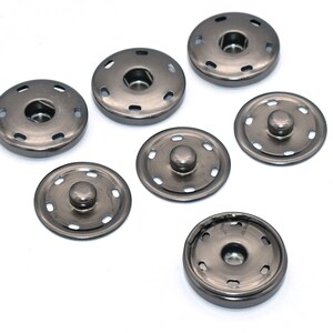 30mm Black Snap Button Metal Snap Fasteners Snap Rivet Buttons Leather ...