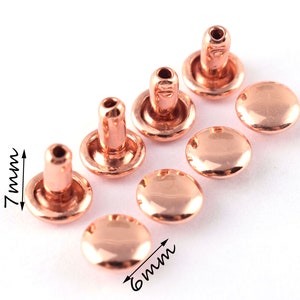 Rose Gold Double Cap Leather Rivets Fastener Snaps Metal Rapid Rivet ...
