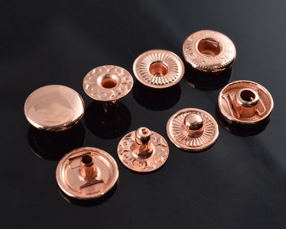 Rose Gold Snap Buttons Spring Snap Fasteners Studs Snap - Etsy