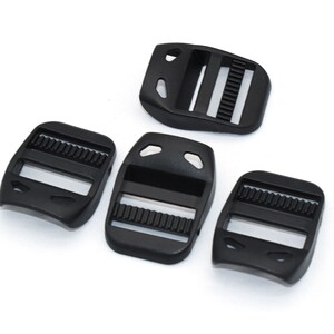 Plastic Slide Buckle Tension Locks Strap Adjuster Plastic Black ...