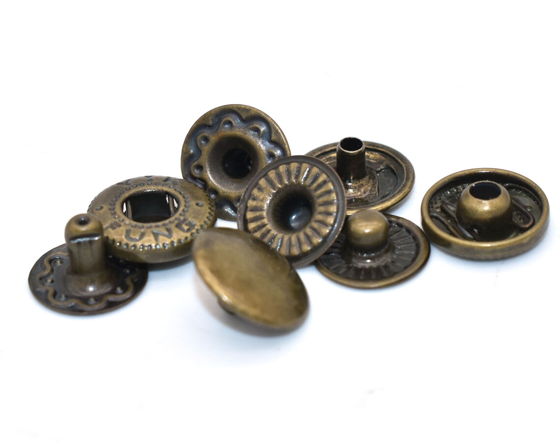 Bronze Snap Buttons Spring Snap Fasteners Studs Snap Buttons Poppers ...
