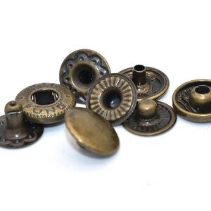 Bronze Snap Buttons Spring Snap Fasteners Studs Snap Buttons Poppers ...