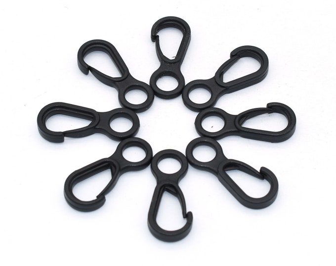 50pcs Black Plastic Hook Clasps,plastic Mini Gloves Hooks Buckles ...