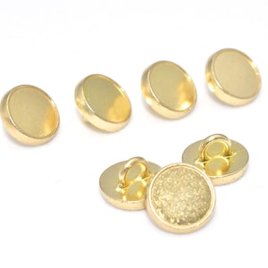 Metal Round Flat Button Gold Jacket Buttons Sewing Buttons Shank ...