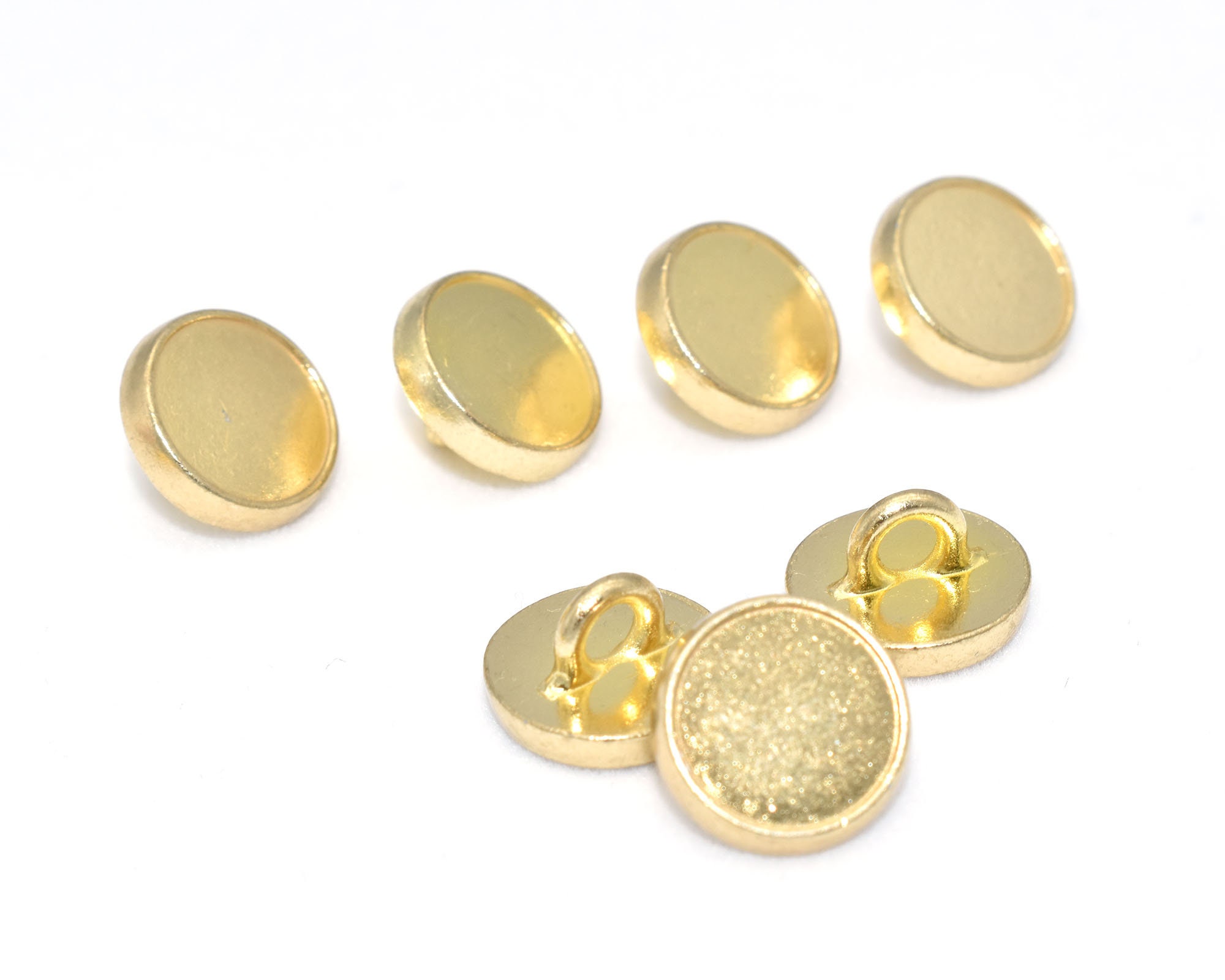 Metal Round Flat Button Gold Jacket Buttons Sewing Buttons Shank ...