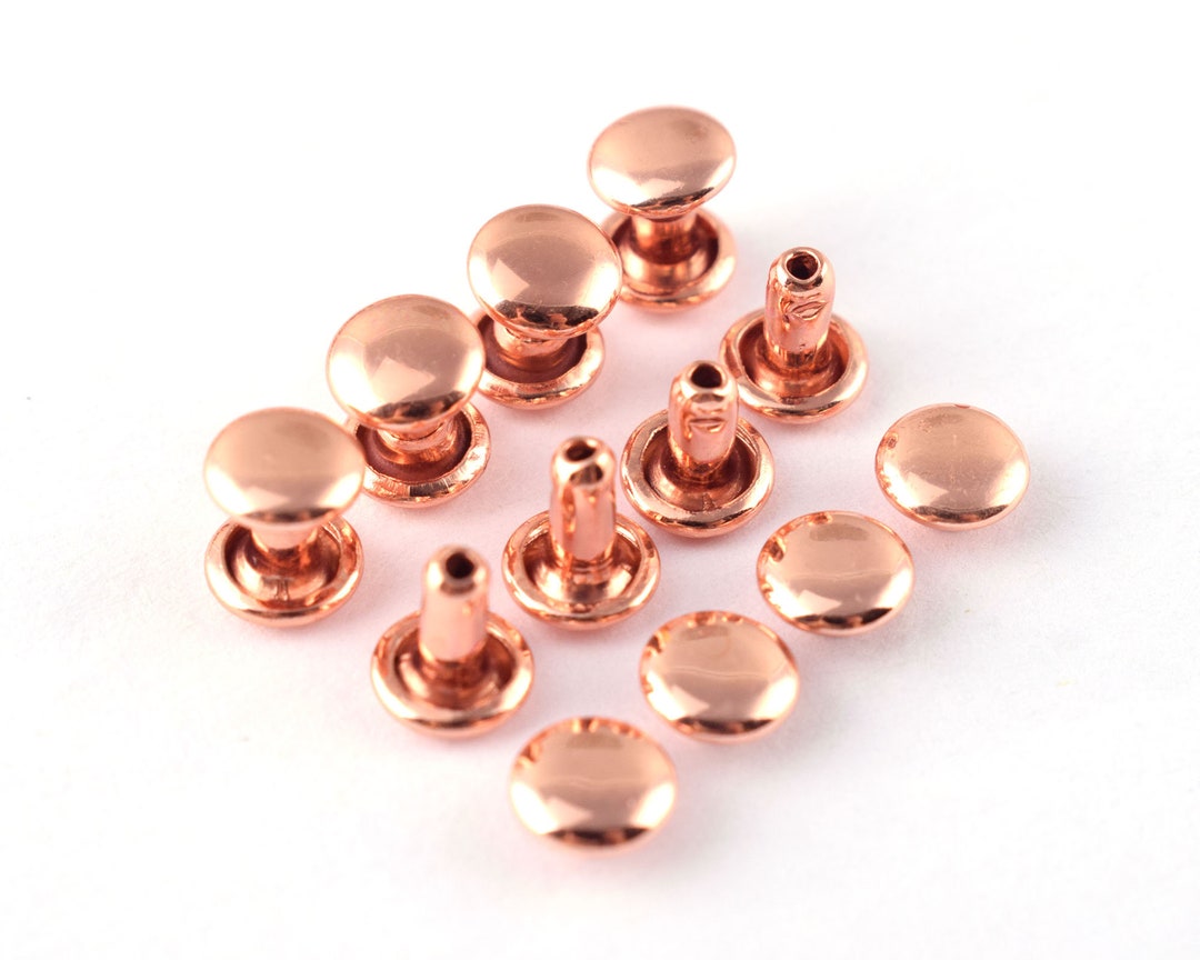 Rose Gold Double Cap Leather Rivets Fastener Snaps Metal Rapid Rivet ...