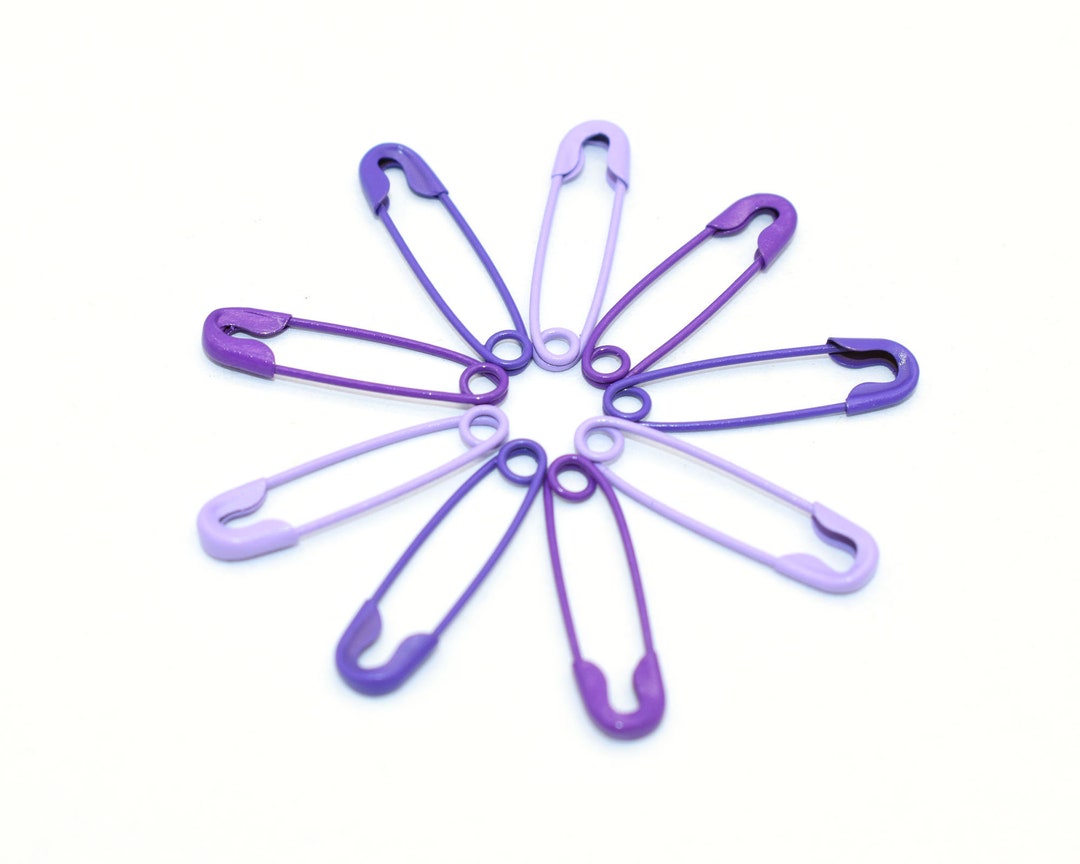 Purple Safety Pins Mini Stitch Markers Metal Brooch Pins Jewelry Safety ...