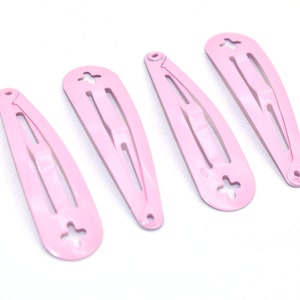 40mm Pink Metal Snap Clips Blank Barrette Hair Clips Snappy Clips Baby ...