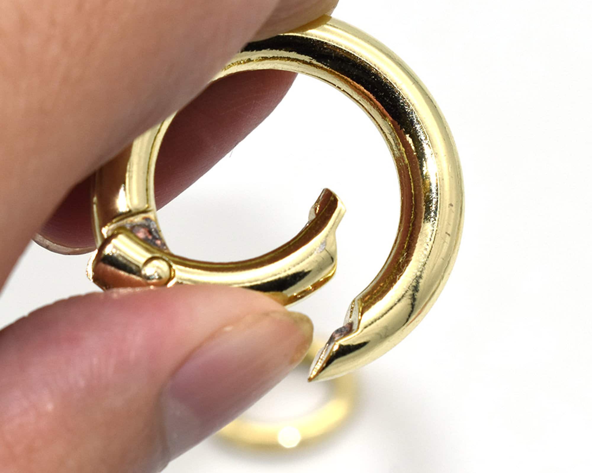20/30mm Round O Ring Gate Gold Spring Snap Hook Gate O Ring Metal Snap ...