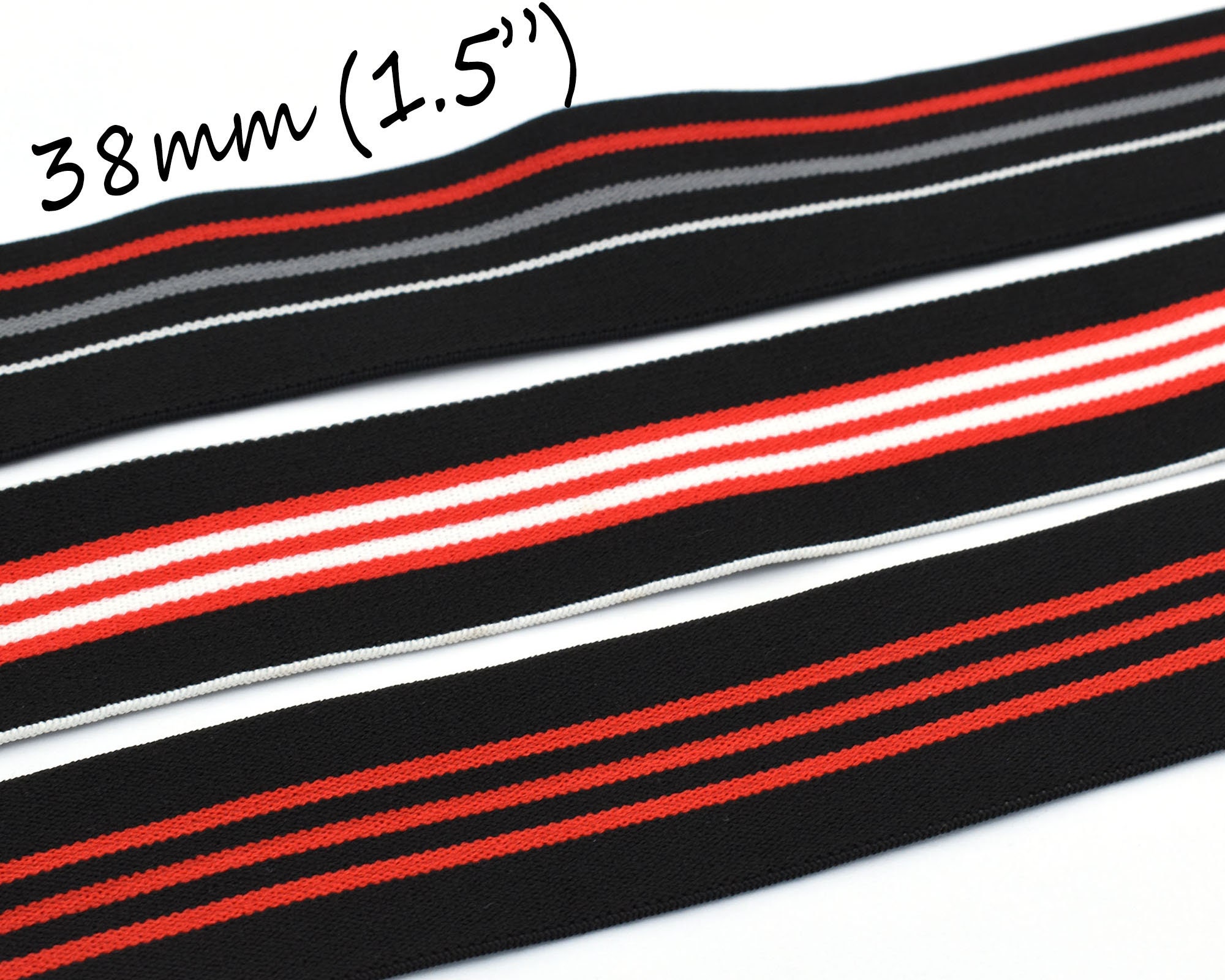 1.5“elastic Multicolor Stretch Elastic Waistband Elastic Striated ...