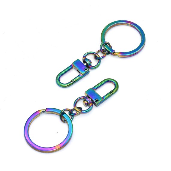 30mm Rainbow Key Ring with Swivel Clasp Key Fob Hardware Key | Etsy