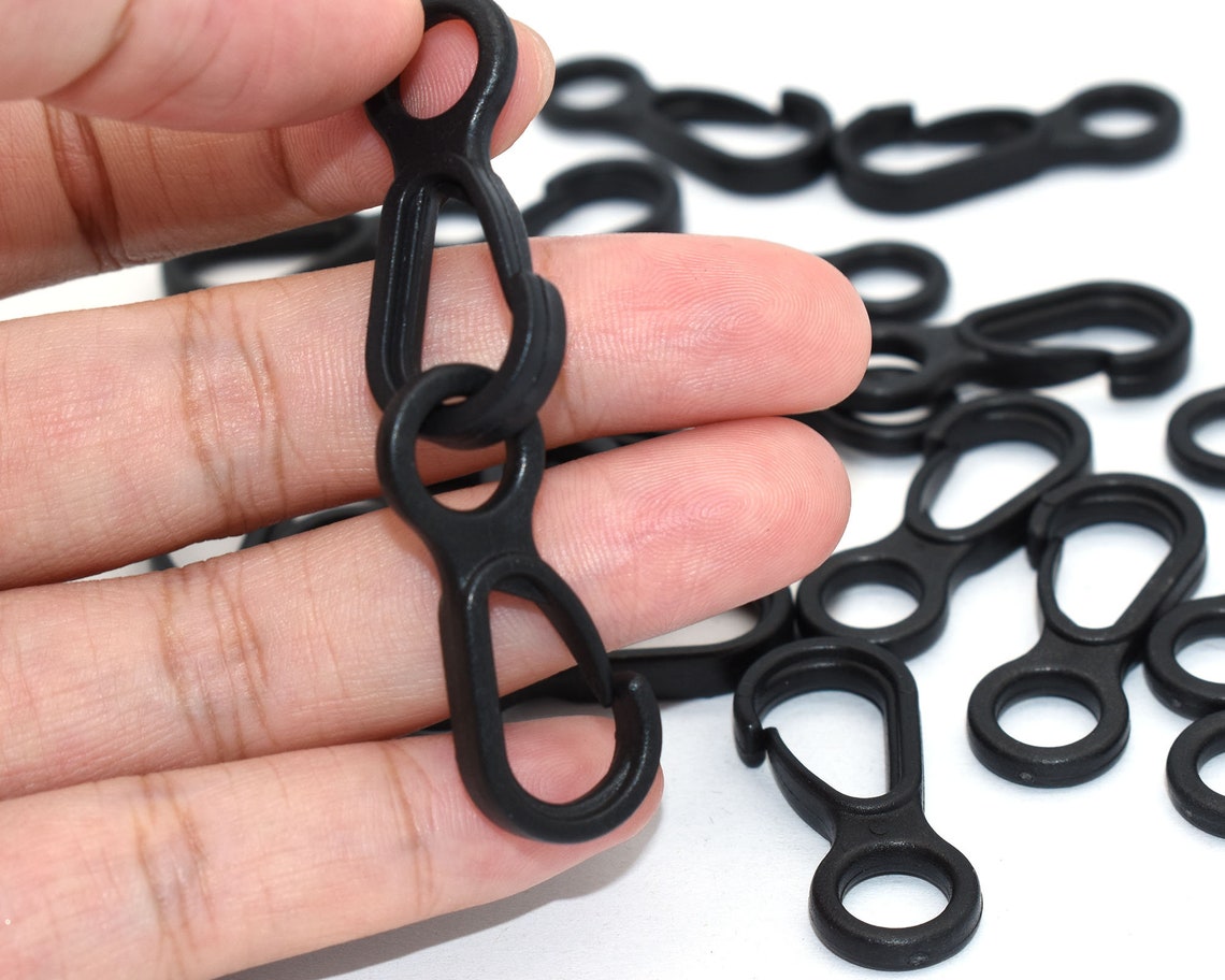 Black Plastic Snap Hook Mini Gloves Hooks Buckles Hardware | Etsy