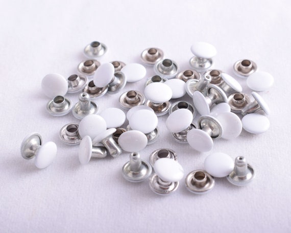 Metal Double Cap Leather Rivets White Metal Rapid Rivet - Etsy