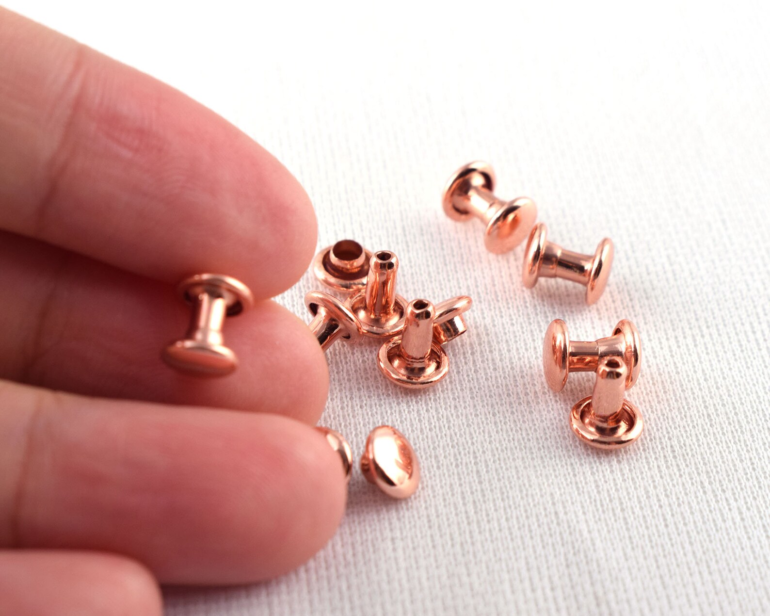 Rose Gold Double Cap Leather Rivets Fastener Snaps Metal Rapid Rivet ...