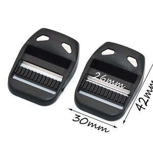 Plastic Slide Buckle Tension Locks Strap Adjuster Plastic Black ...