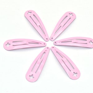 40mm Pink Metal Snap Clips Blank Barrette Hair Clips Snappy Clips Baby ...