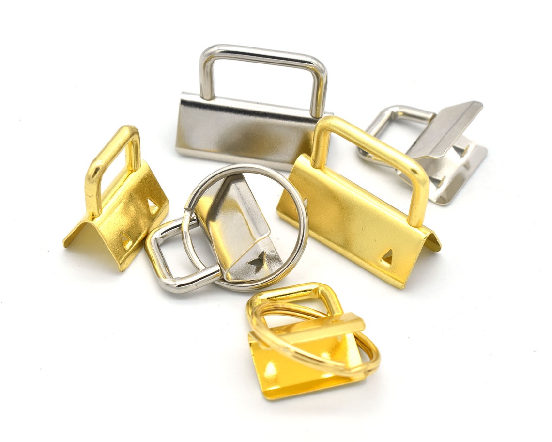 20/32mm Silver Key Fob Hardware with Key Rings Sets metal | Etsy