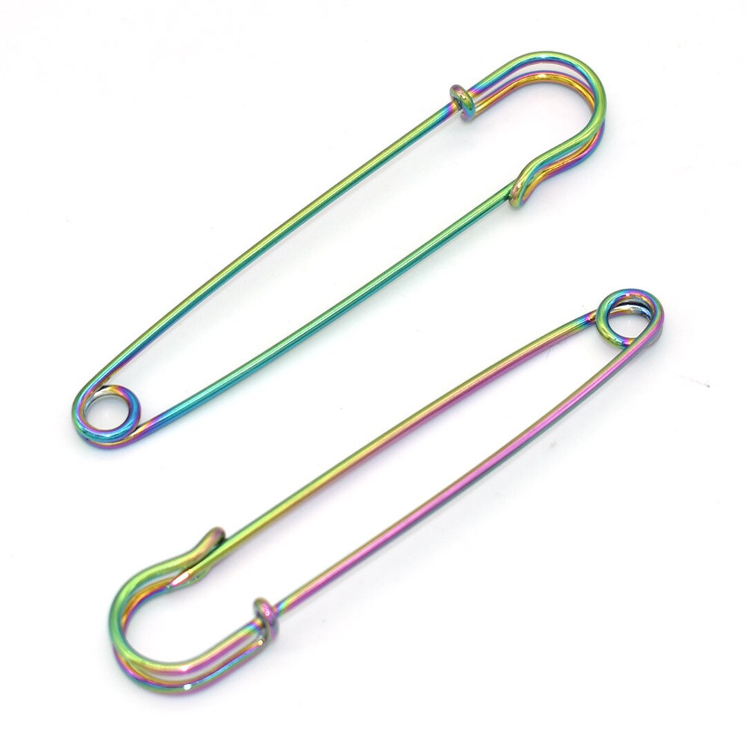 3''(75mm) Rainbow Safety Pin Brooch Safety Pins Clothing Shawl Pin ...