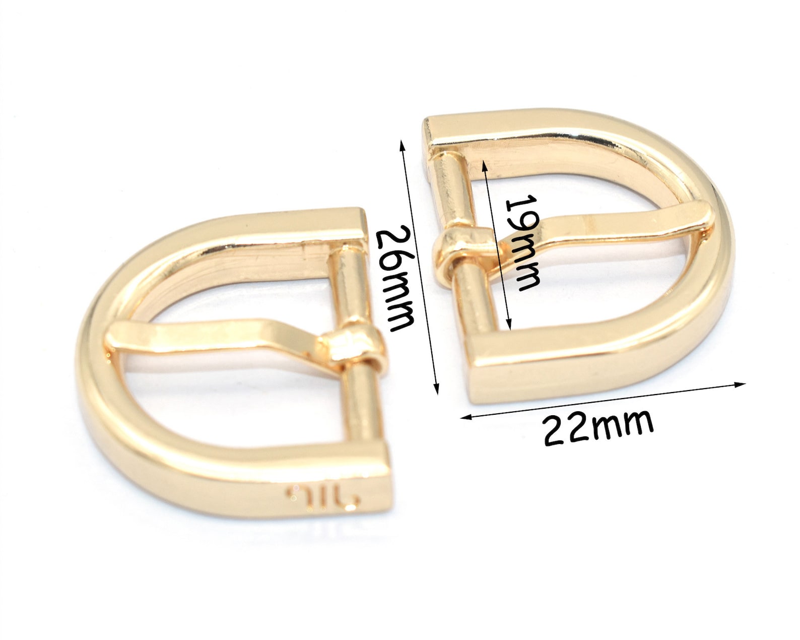 19mm Gold Adjuster Buckle Slide Buckles D Ring Leather Belt Buckle ...